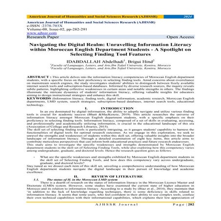 Navigating the Digital Realm: Unravelling Information Literacy within ...