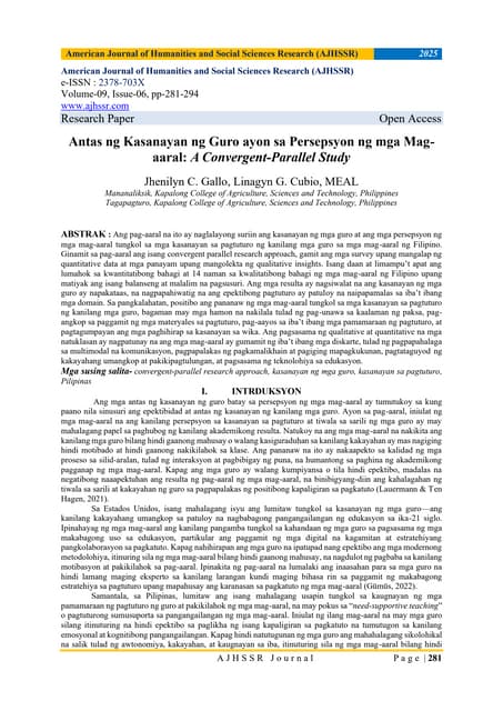 MGA HAMON SA PAGTUTURO NG MGA GURO SA ASIGNATURANG FILIPINO SA PANAHON NG NEW NORMAL SA STATE ...