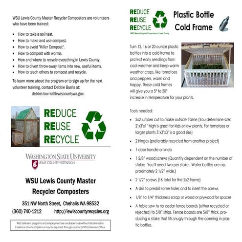 Plastic Bottle Cold Frame Winter Gardening System | PDF