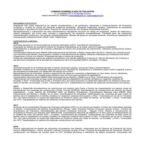 Cv lorena nolte. | PDF