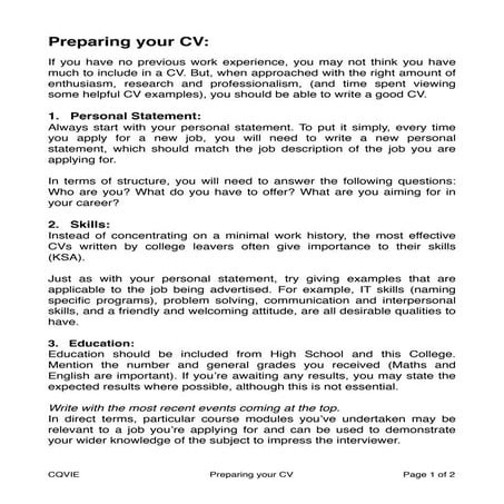 How to prepare a CV | PDF
