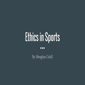Ethics in sports | PPTX