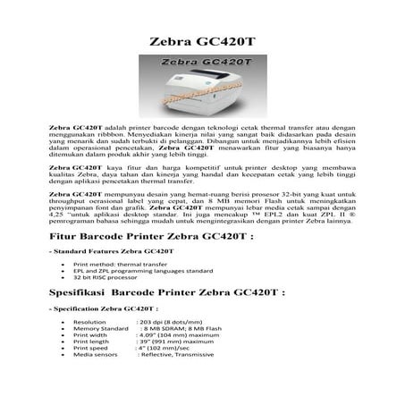 Zebra gc420t | PDF