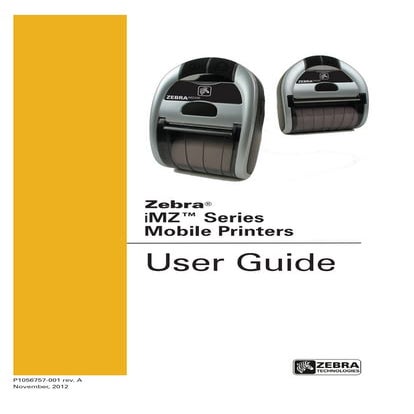 지브라프린터 Zebra iMZ320 감열 3인치 모바일프린터 매뉴얼 | PDF