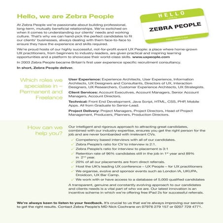 Zebra People Info Pack | PDF