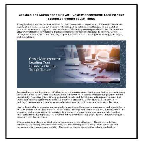 Zeeshan and Salma Karina Hayat - Crisis Management - Leading Your Business Through Tough Times.pdf