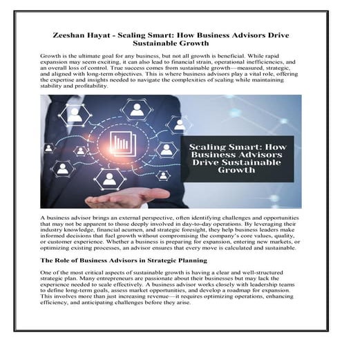 Zeeshan Hayat - Scaling Smart - How Business Advisors Drive Sustainable ...