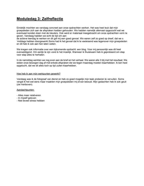 Reflectie dag 3 | DOCX