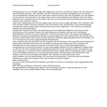 Zelfreflectie | DOCX