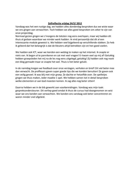 Zelfreflectie 1 | DOCX