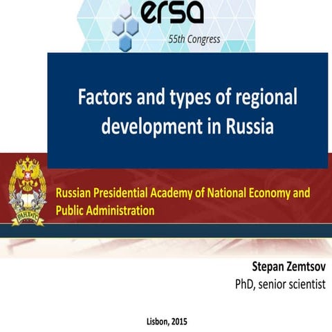 Factors and types of regional development in Russia | PPT