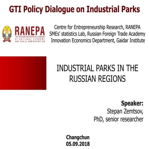 Zemtsov S. Industrial parks in Russia | PDF