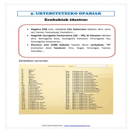 Zenbakiak eta ipuinak prestatzen | PDF