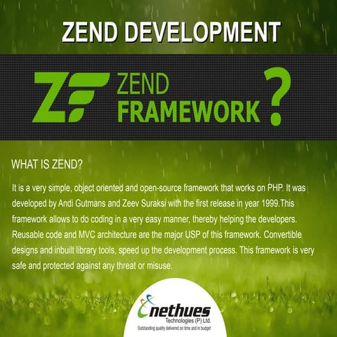 Zend Framework Web Service - Zend Framework Developers | PDF