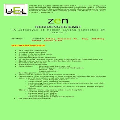 Zen East Residences East | DOCX