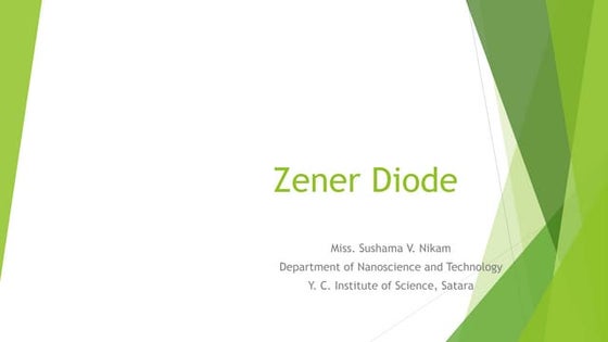Zener Diode Full Presentation | PPTX