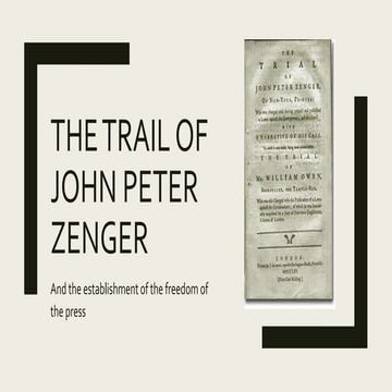 The Trail of John Peter Zenger | PPT