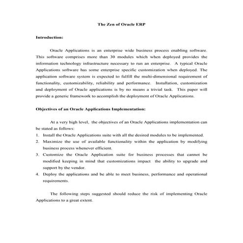 Zen Of Oracle Erp | PDF | Operating Systems | Computer Software and Applications