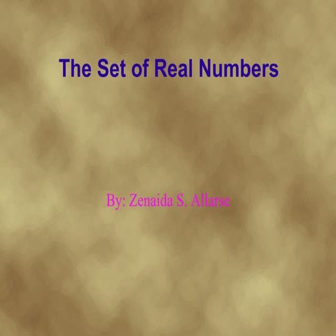 Subsets of real numbers | PPTX