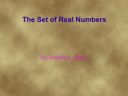 Real numbers system | PPT