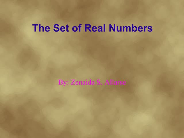 Subsets of real numbers | PPTX