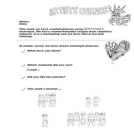 Zentangle worksheet | PDF | Arts and Crafts | Hobbies & Interests