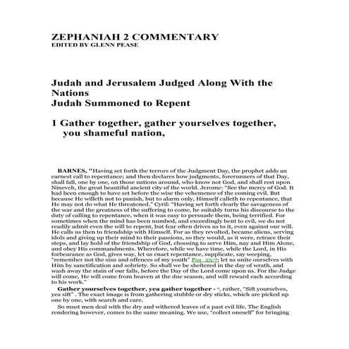Zephaniah 2 commentary | PDF