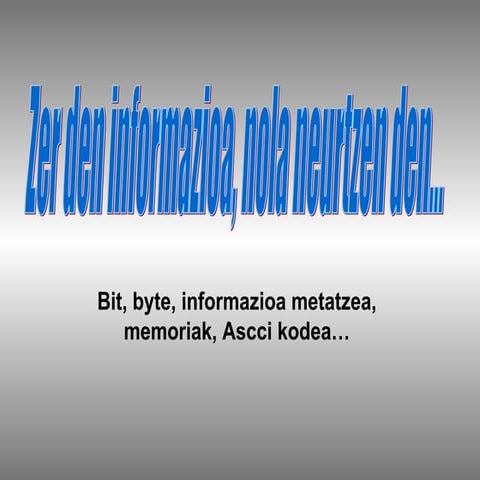 Kode bitarra eta ascii kodea | PPT