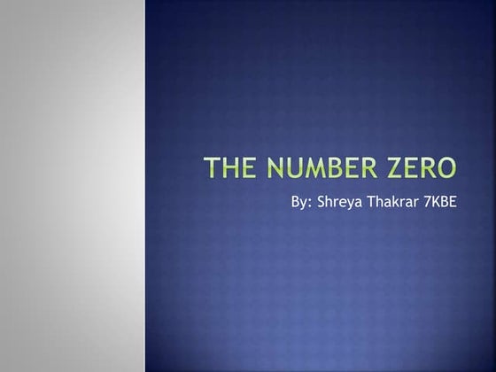 History of Zero - Mathematics | PPTX