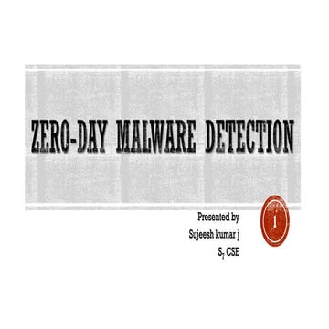 Zero Day Malware Detection Ppt
