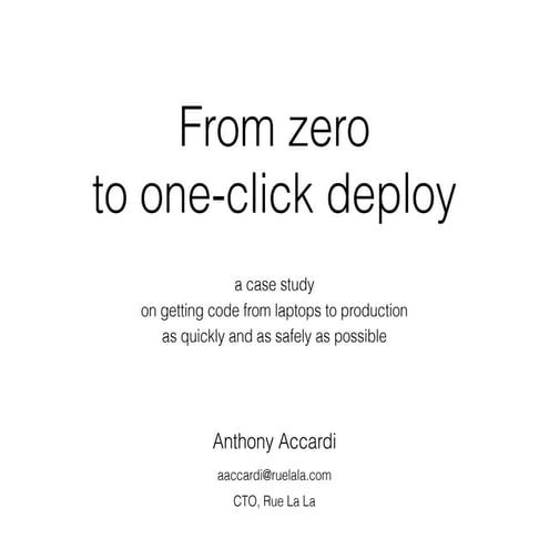 From Zero To One Click Deploy Ppt 5494