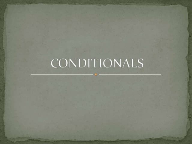 Zero And First Conditionals | PPT