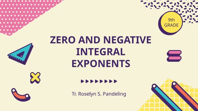 Zero & Negative Exponents (Mathematics 9) | PPT