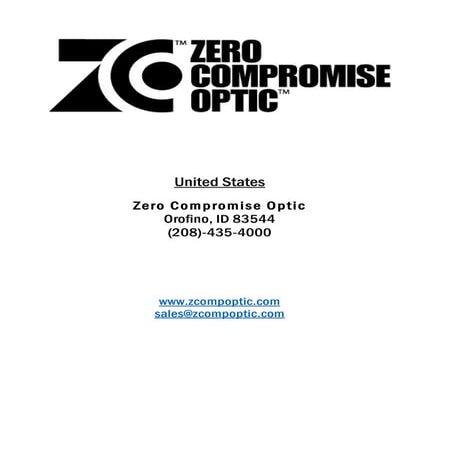 Zero Compromise Optic Operator's Manual 2019 | Optics Trade | PDF