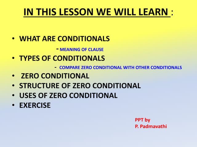 Zero Conditional ppt | PPTX