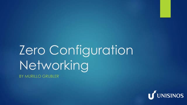 Zeroconf Zero Configuration Networking Pptx Internet Computing 8226