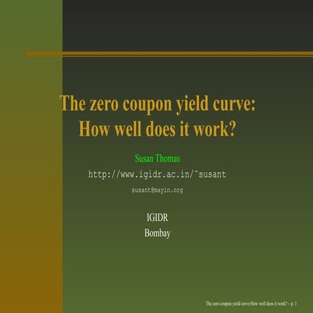 Zero coupon yield curve | PDF