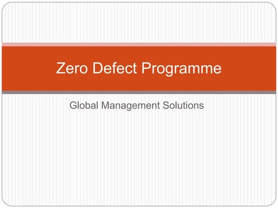 T7SR ZERO DEFECT MANUFACTURING COURSE OUTLINE | PDF