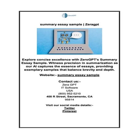 summary essay sample | Zeragpt | PDF