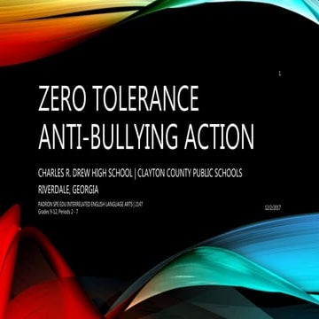 Zero tolerance anti bullying action | PPT