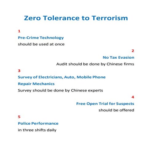 Zero Tolerance to Terrorism | PPTX