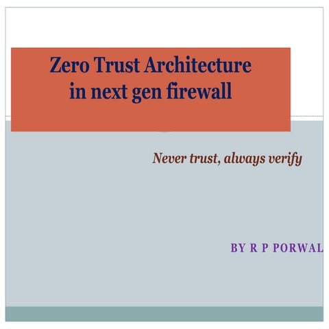 Zero Trust Model Presentation | PDF