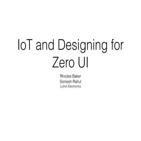 Designing for Zero UI | PPT