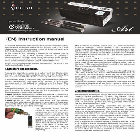 Instruction Manual for volish art | PDF