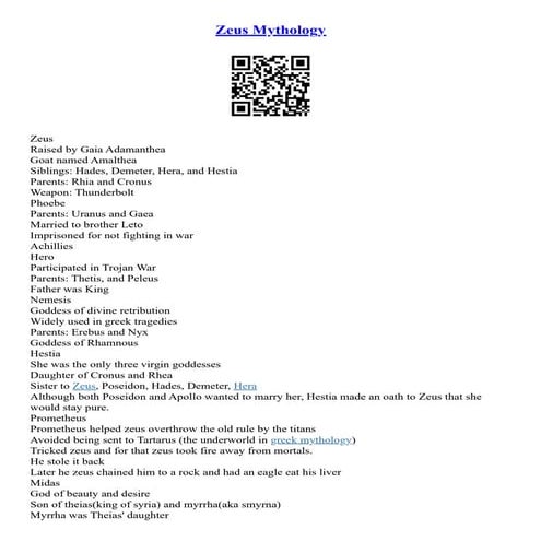 Zeus Mythology | PDF