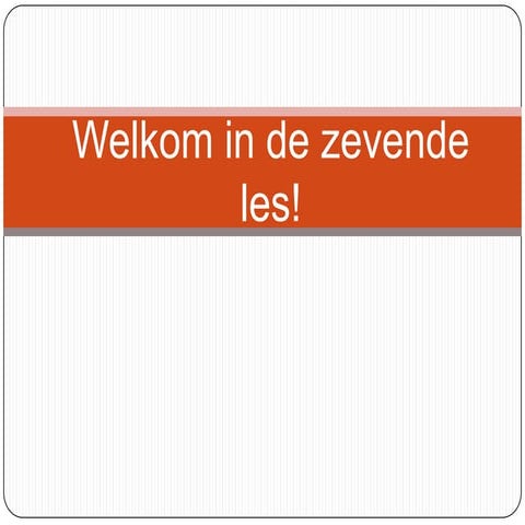 Eerste les | PPTX