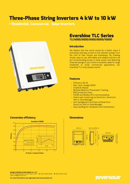 Solar Edge 3 Phase Inverter Datasheet | PDF