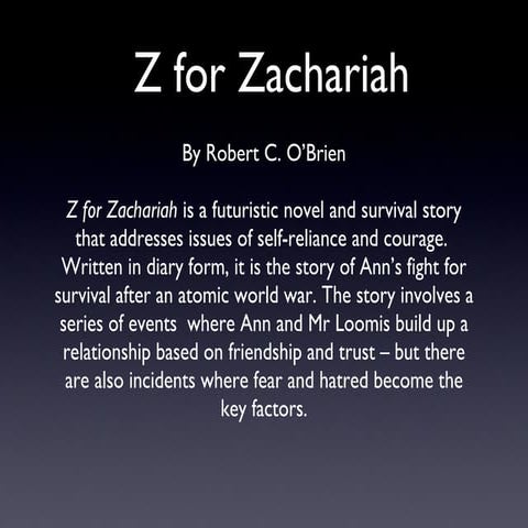 Z for Zachariah | PPTX