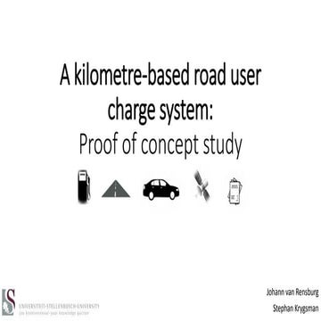 A kilometre based road user charge system proof of concept study | PPT