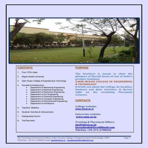 Zhcet(amu) brochure 2011 | PDF
